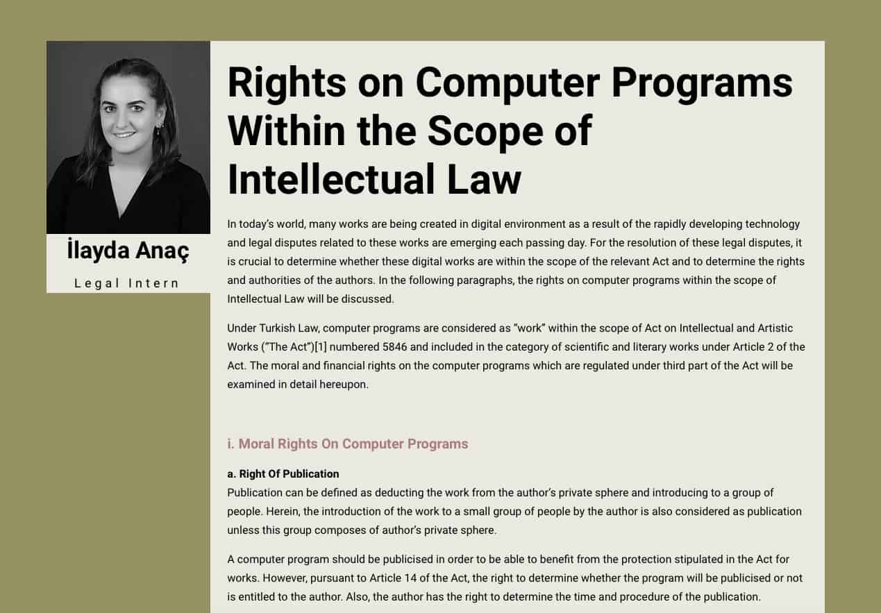 Rights on Computer Programs Within the Scope of Intellectual Law ...